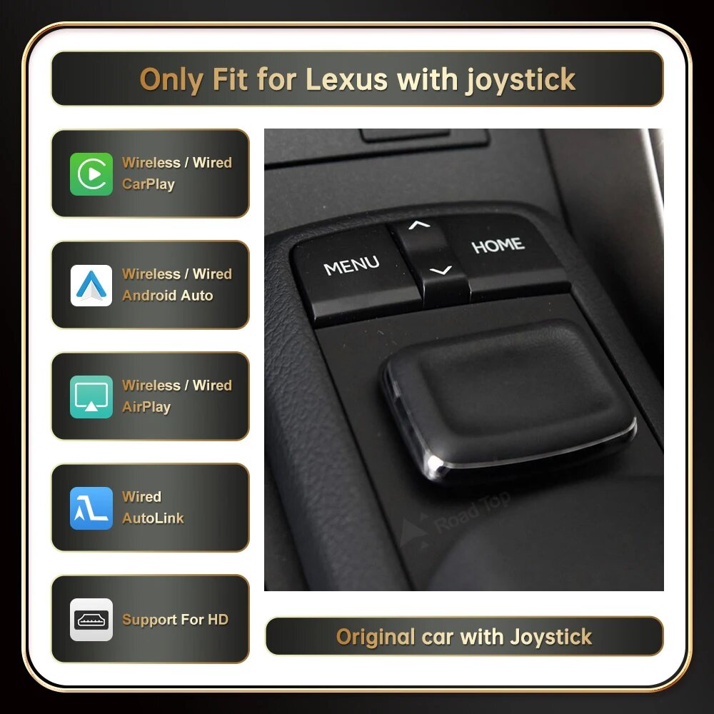 RoadTop Wireless CarPlay для Lexus RX 2016-2019, с Android Auto Mirror Link AirPlay With joystick