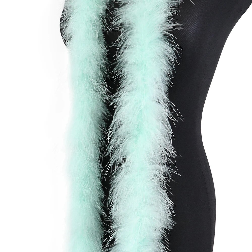 Боа из перьев индейки WZBDECOR белая 2 ярда Mint