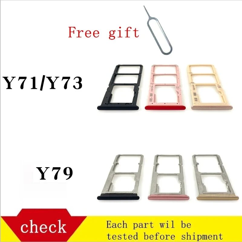 Подходит для VIVO y71 / y71A / y73 Y79 / Y79A SIM - карт лоток SIM - карты кронштейн слот адаптер и кронштейн лотка Micro SD - карты y71 y71A Gold