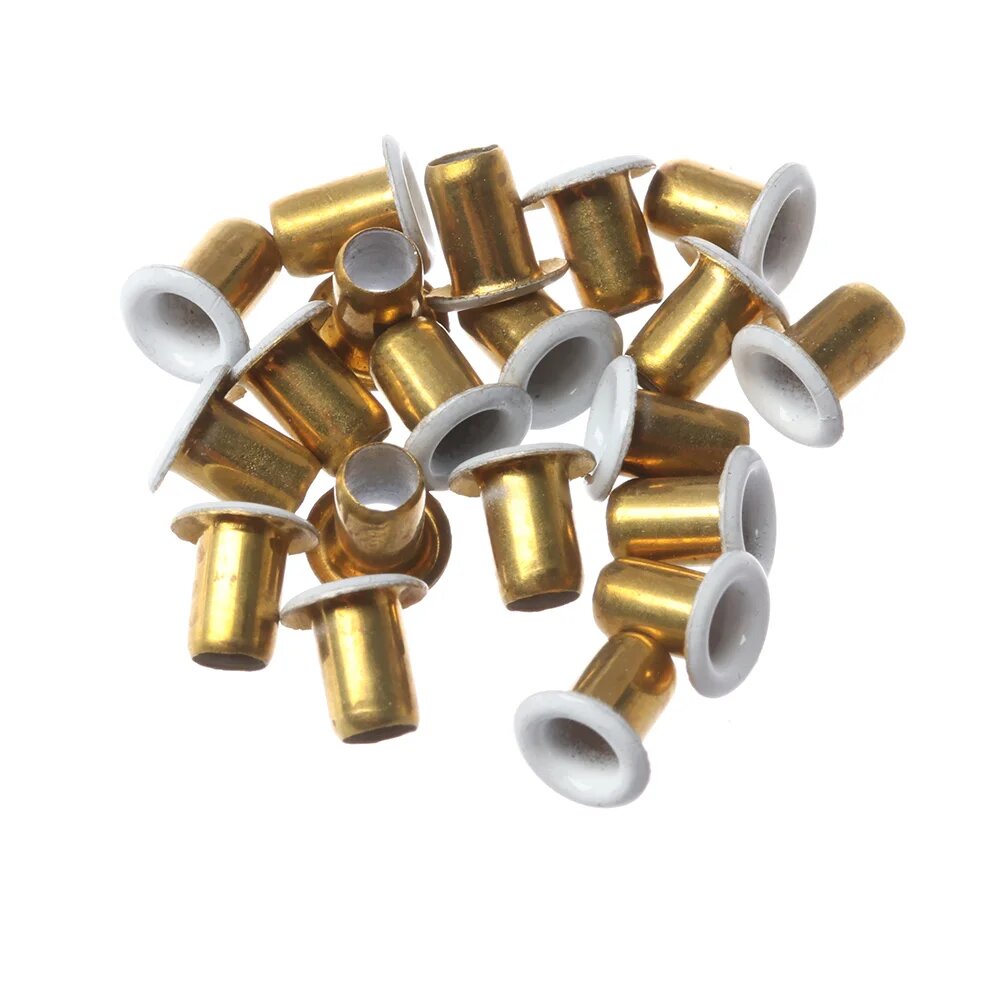 Мини-пуговицы с люверсами для кукол, металлические, 20 шт. White, 20pcs 1mm