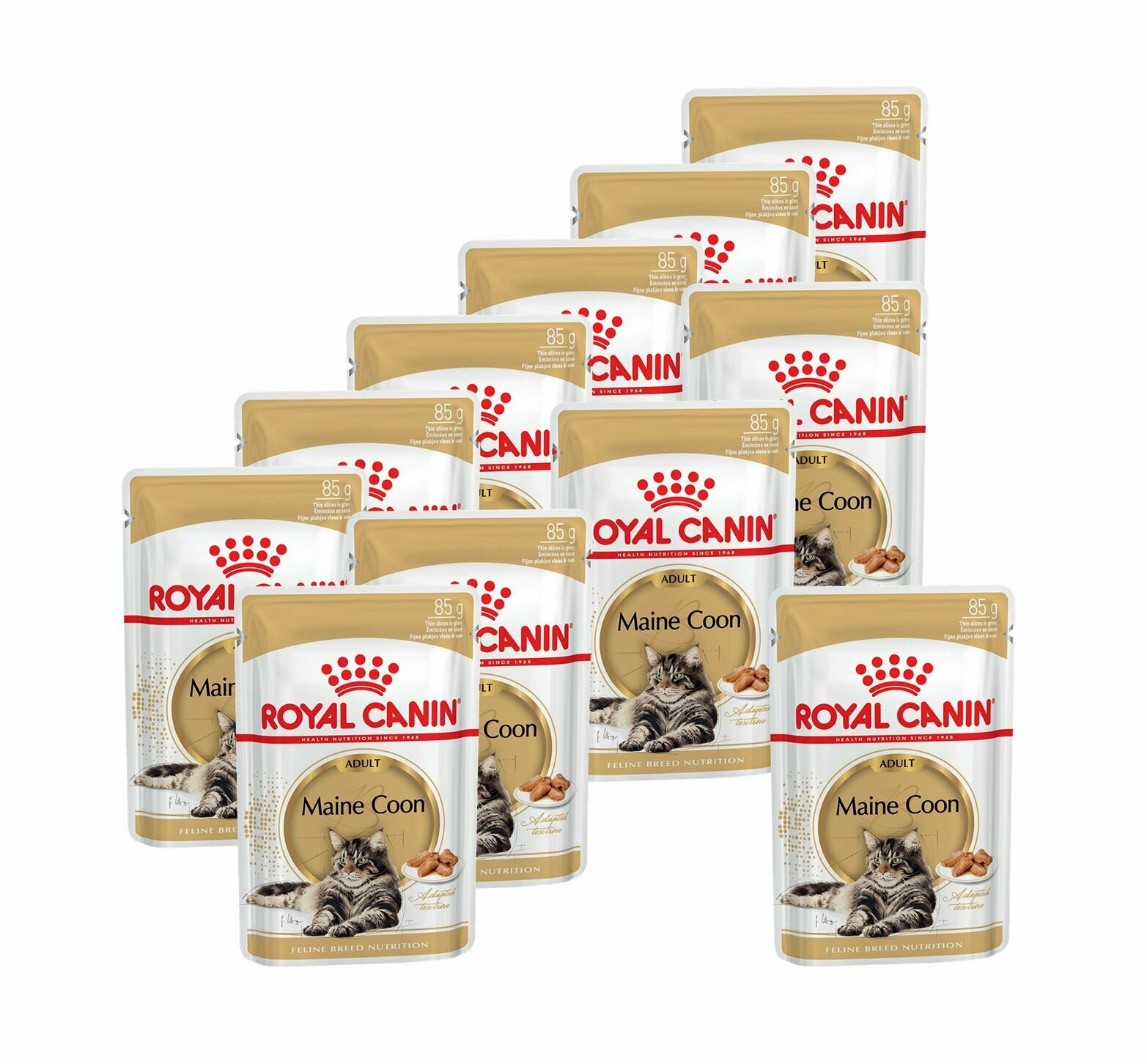 Royal Canin Maine Coon Adult влажный корм для взрослых кошек породы Мэйн Кун в соусе, в паучах - 85 г х 12 шт.