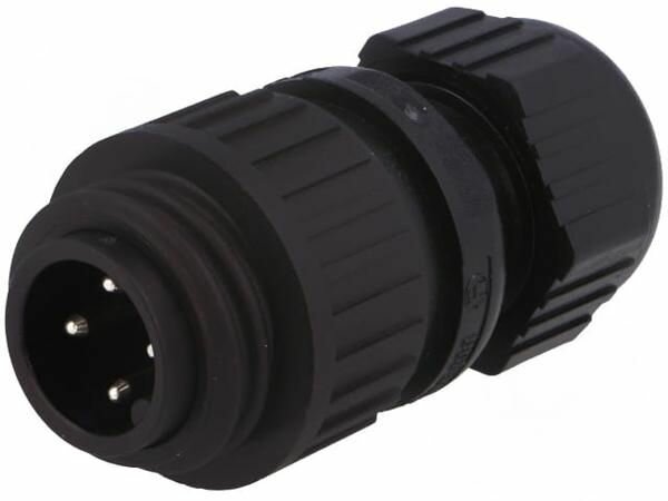 Разъем HIRSCHMANN CA3LS питания круглый "папа" коннектор IP67 PIN:4(3+1) 400В 16А переходник на провод, адаптер гнездо