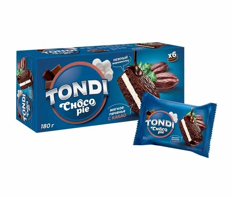 Tondi Печенье Choco Pie Какао, 180 г