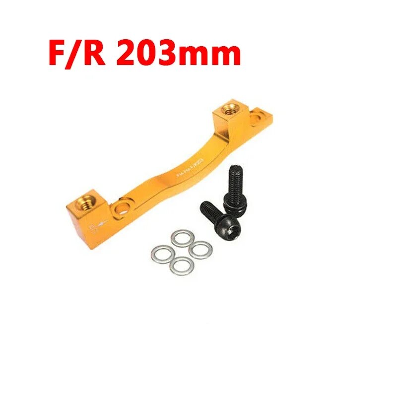 BUCKLOS Адаптер дискового тормоза PM/IS для MTB 180/203 мм Желтый, Gold F-R 203mm
