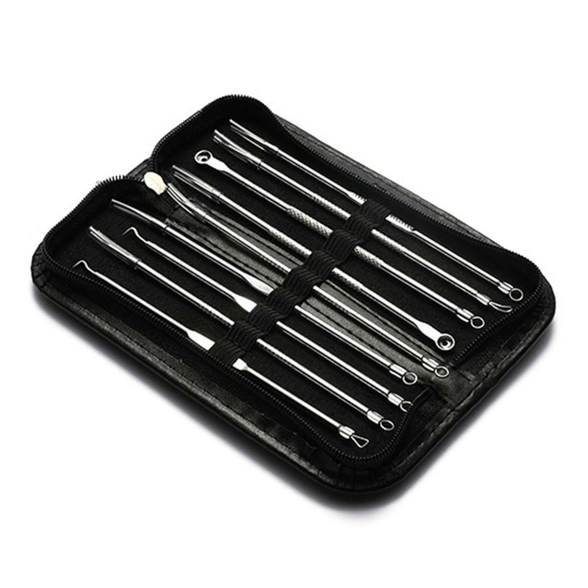 9 шт, игла из нержавеющей стали для удаления угрей и прыщей, уход за лицом, экстрактор комедонов, набор инструментов для удаления черных точек