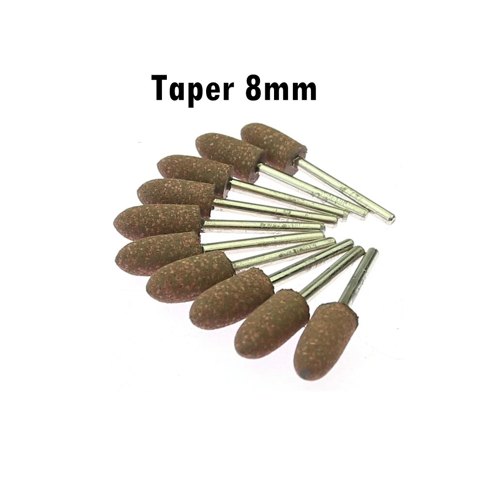 10 шт, резина с креплением на вал 3 мм и абразивной шлифовальной головкой для полировки пресс-форм, роторные электроинструменты SR 8mm Taper