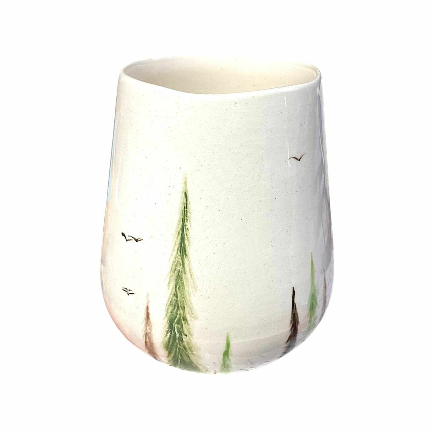 Стакан ручной работы «Лес», белый, керамика, 250 мл