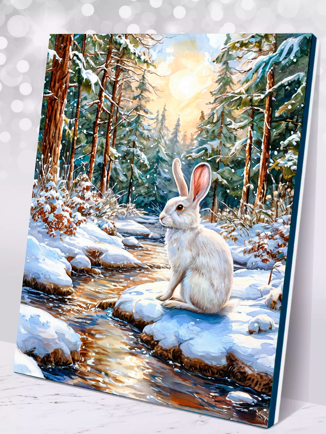 Картина по номерам "Заяц и речка" 40х50 см, хлопковый холст на подрамнике, акрил, АртТойс
