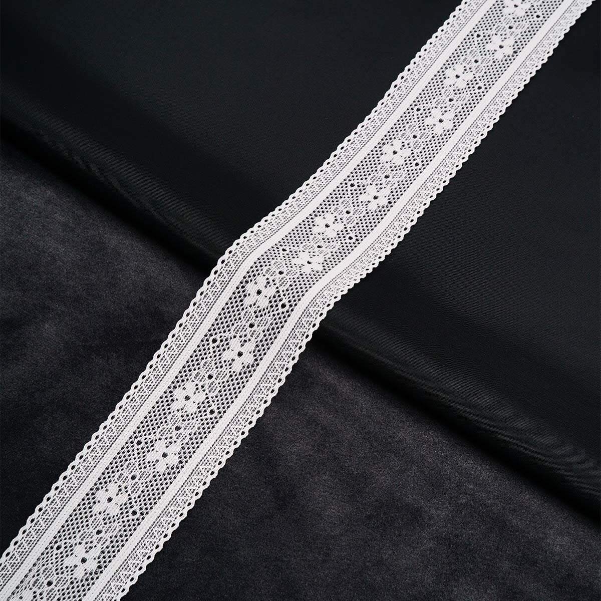 Кружево эластичное узкое 4 см × 13,72 м, белое, для творчества и рукоделия, Айрис