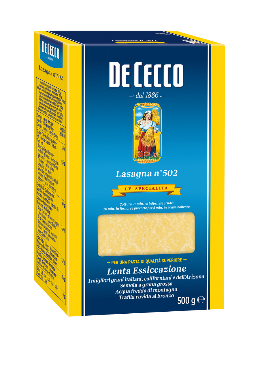 Макароны DE CECCO Lasagna №502, 500г