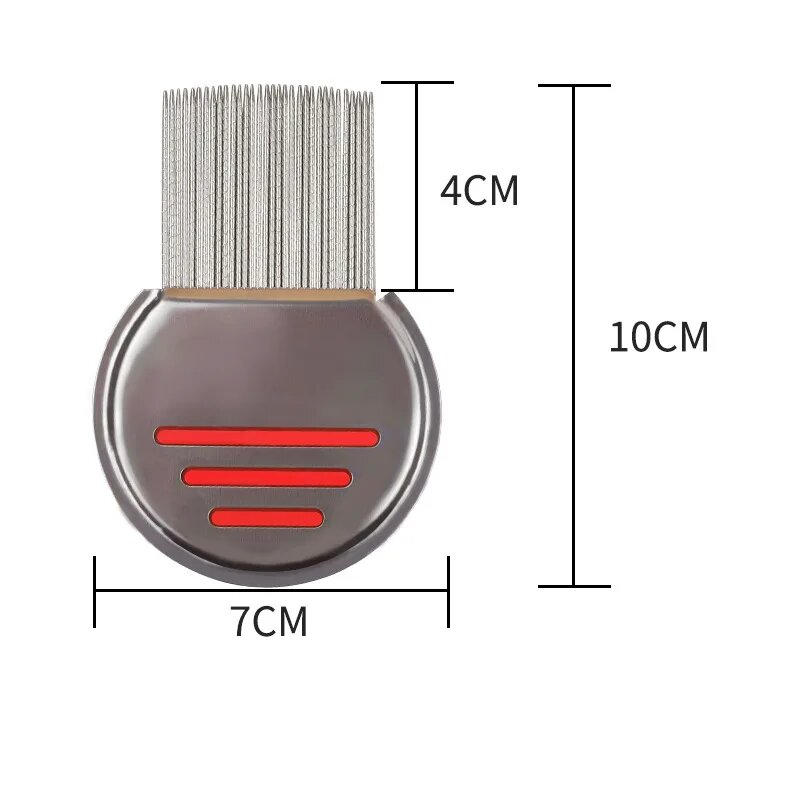 MOONBIFFY Гребень из нержавеющей стали для удаления вшей детский Красный