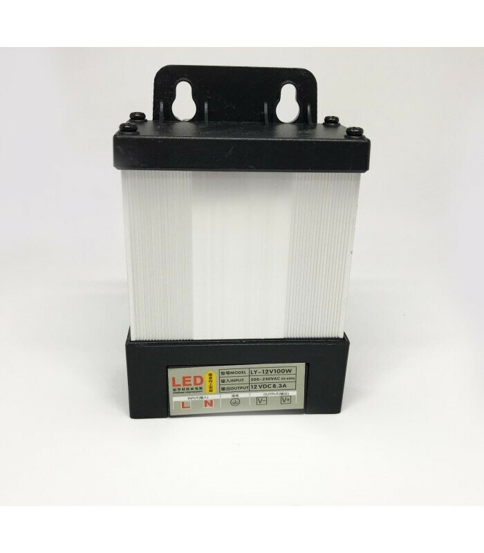 Блок питания дожде стойкий, 12 Вольт DC, 100 Ватт. Премиум P54