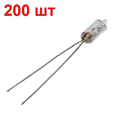 Лампа накаливания СМН6,3-20-2 200 шт. гибкие выводы 6В 20мА