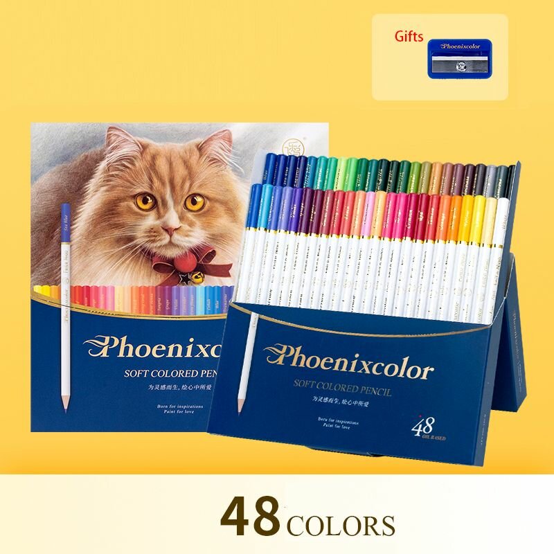 Карандаши цветные xsyoo 36/48/72 набор для рисования китайский стиль масляные точилка карандашей художника принадлежности