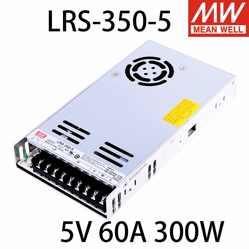 Mean Well LRS-350-5 5 В 60 А 300 ВТ Блок питания для светильника -hz