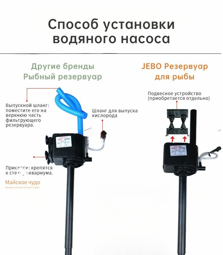 Помпа для аквариума JEBO AP119M/B