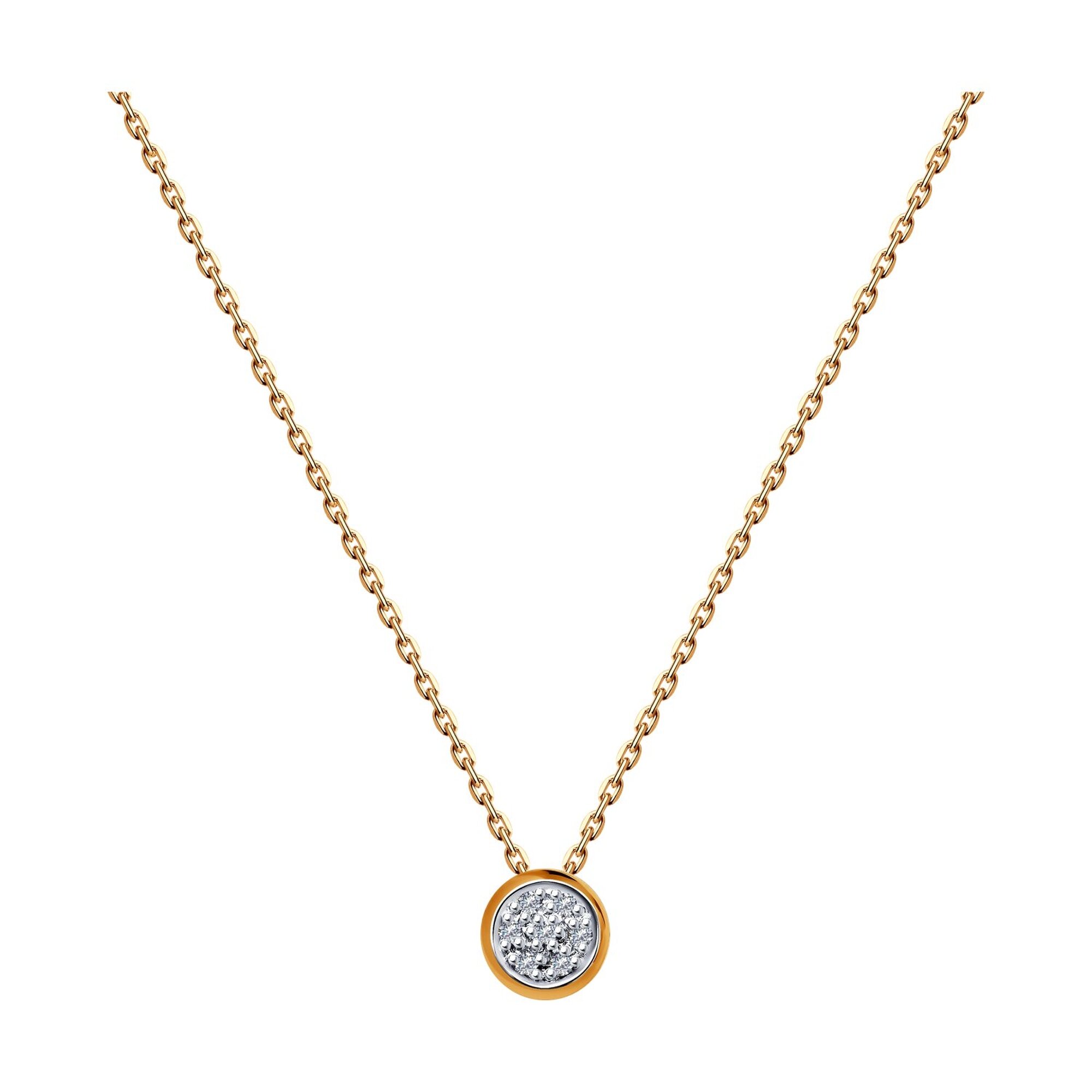 Колье, красное золото, 585 проба, бриллиант