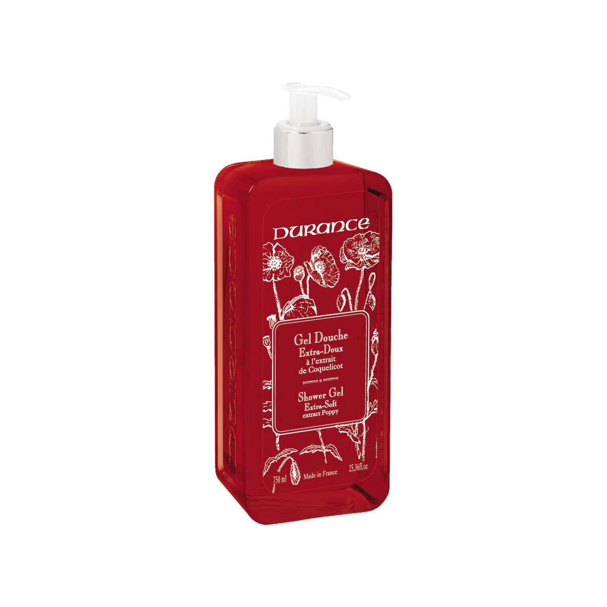 Гель для душа Durance Extra-Doux "Мак", универсальный, очищение и ароматизация, 750мл