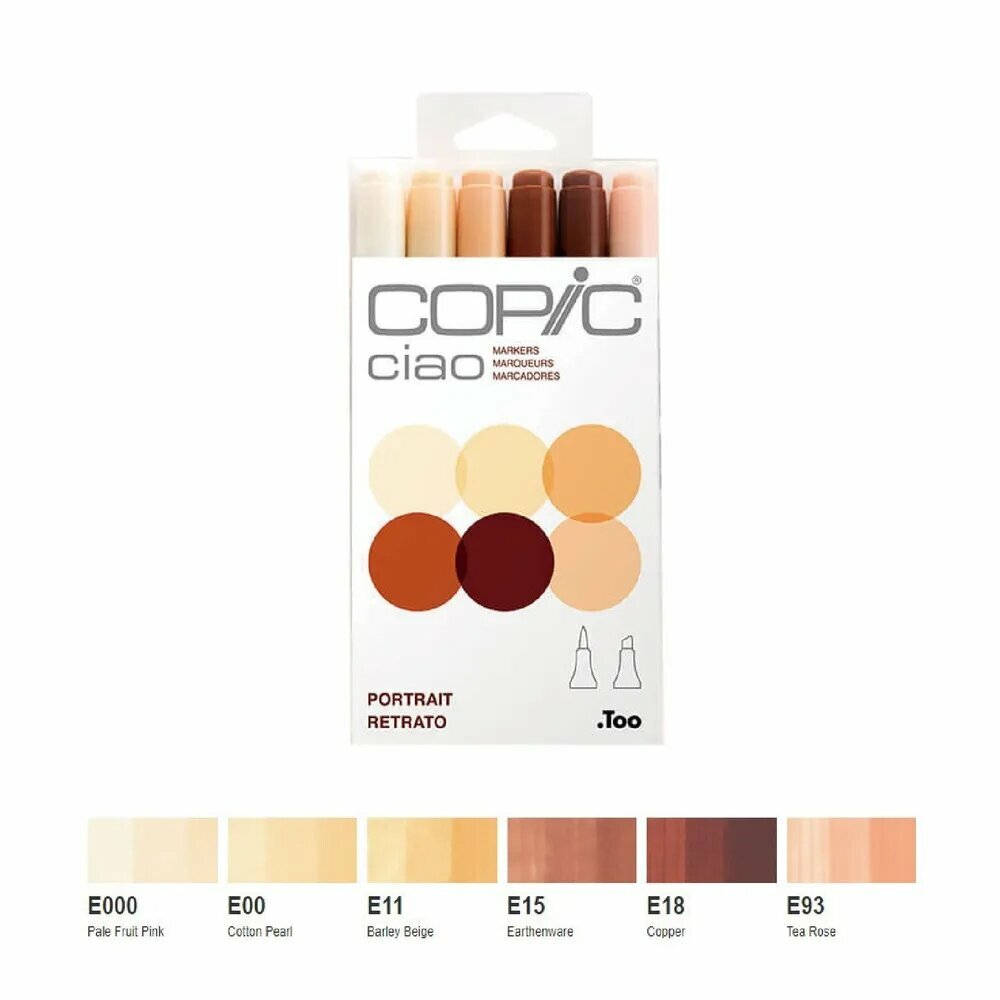 Copic Маркер Спиртовой, 6 шт. для скетчинга, для флипчарта