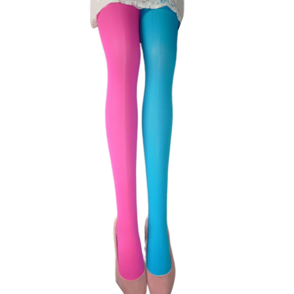 Элегантные двухцветные чулки контрастного цвета, мягкие шелковые бархатные колготки с открытой промежностью, асимметричные колготки для вечеринок