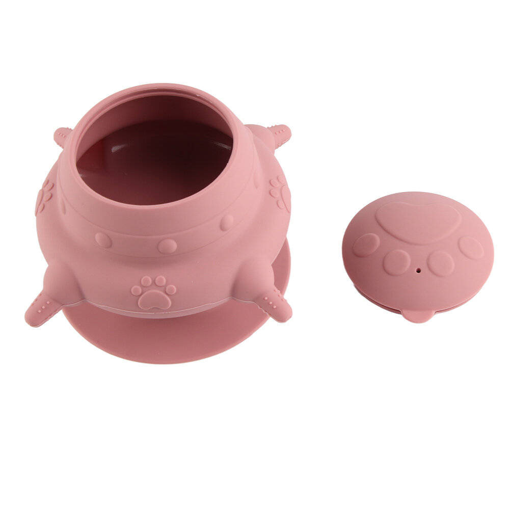 Puppy Nipple Feeder 4 Nipples High Efficiency Large Capacity Leakage Proof Silicone Kitten Station for Small Pets Pink