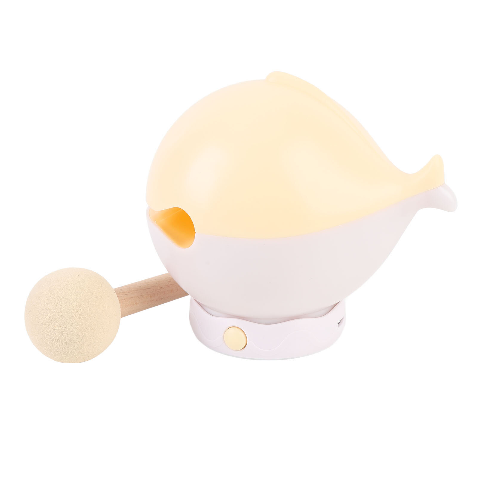 Ночной светильник в виде кита с регулируемой яркостью, перезаряжаемый деревянный светильник-рыба с молотком для спальни, лимонный, абрикосовый