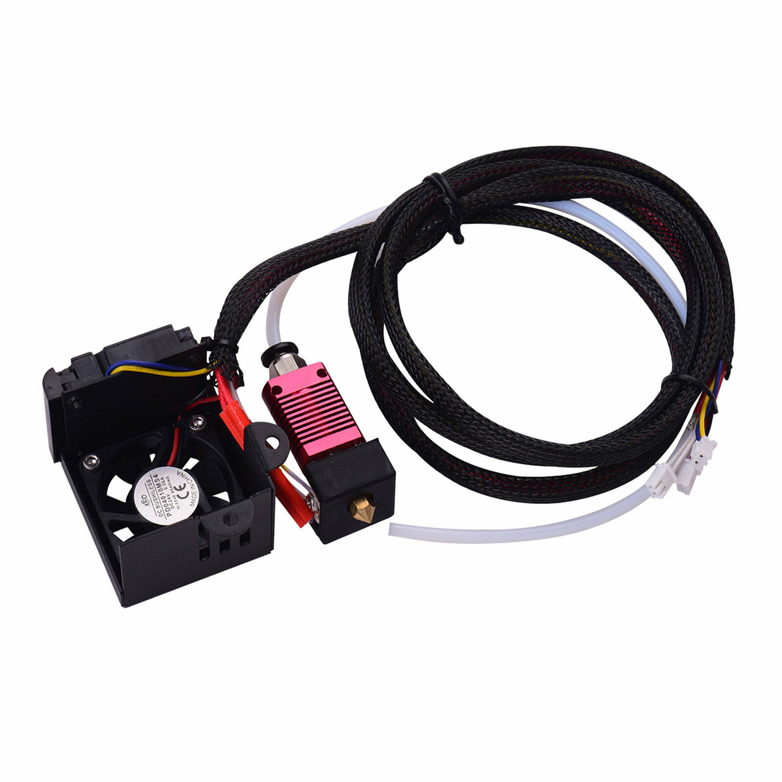 Комплект для 3D принтера Hotend Extruder Assembled 24V с соплом 0.4mm, алюминиевым нагревательным блоком 20x20x10mm, нагревательной трубкой 24V 40W, материалом алюминий, нержавеющая сталь, латунь, совместимый с Creality Ender 3, Ender 3 Pro, в комплект