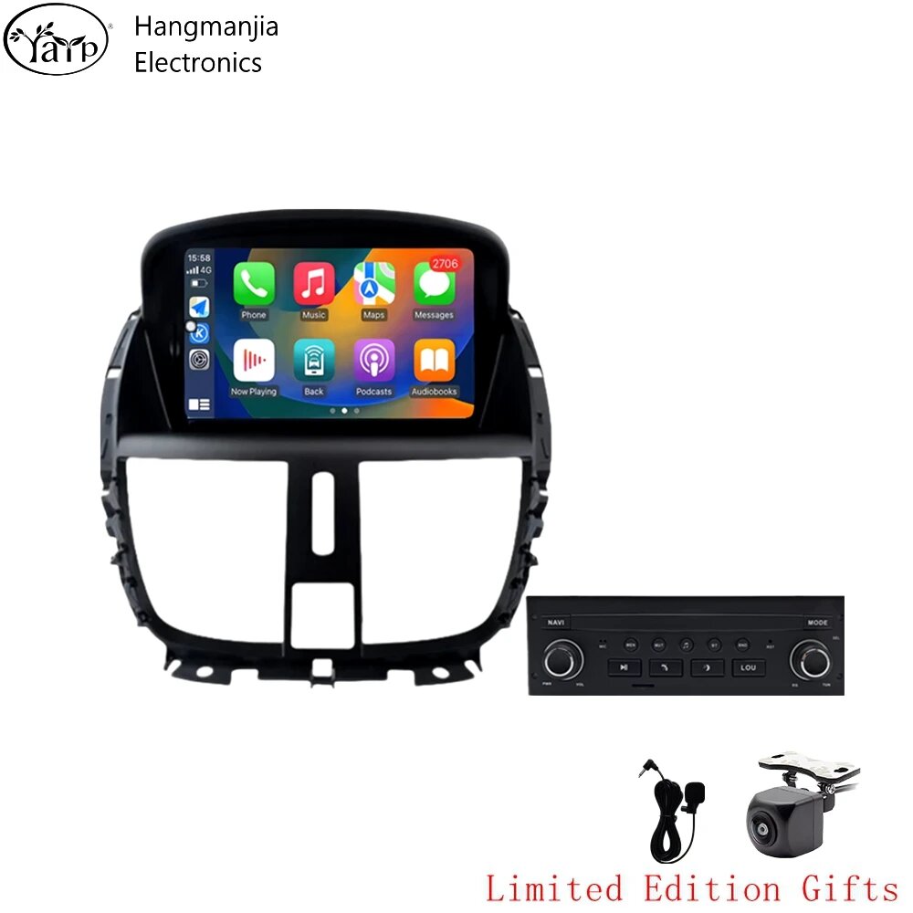 HMG Android 13 беспроводной CarPlay Android авто радио для Peugeot 207 207CC 4G 64G Carplay Auto