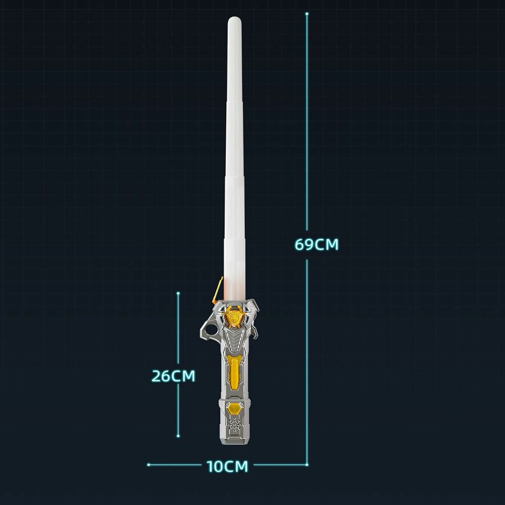 Световой меч для детей, 16-Цветная Перезаряжаемая Светящаяся Сабля со Звуком FX и Зарядным кабелем USB C.