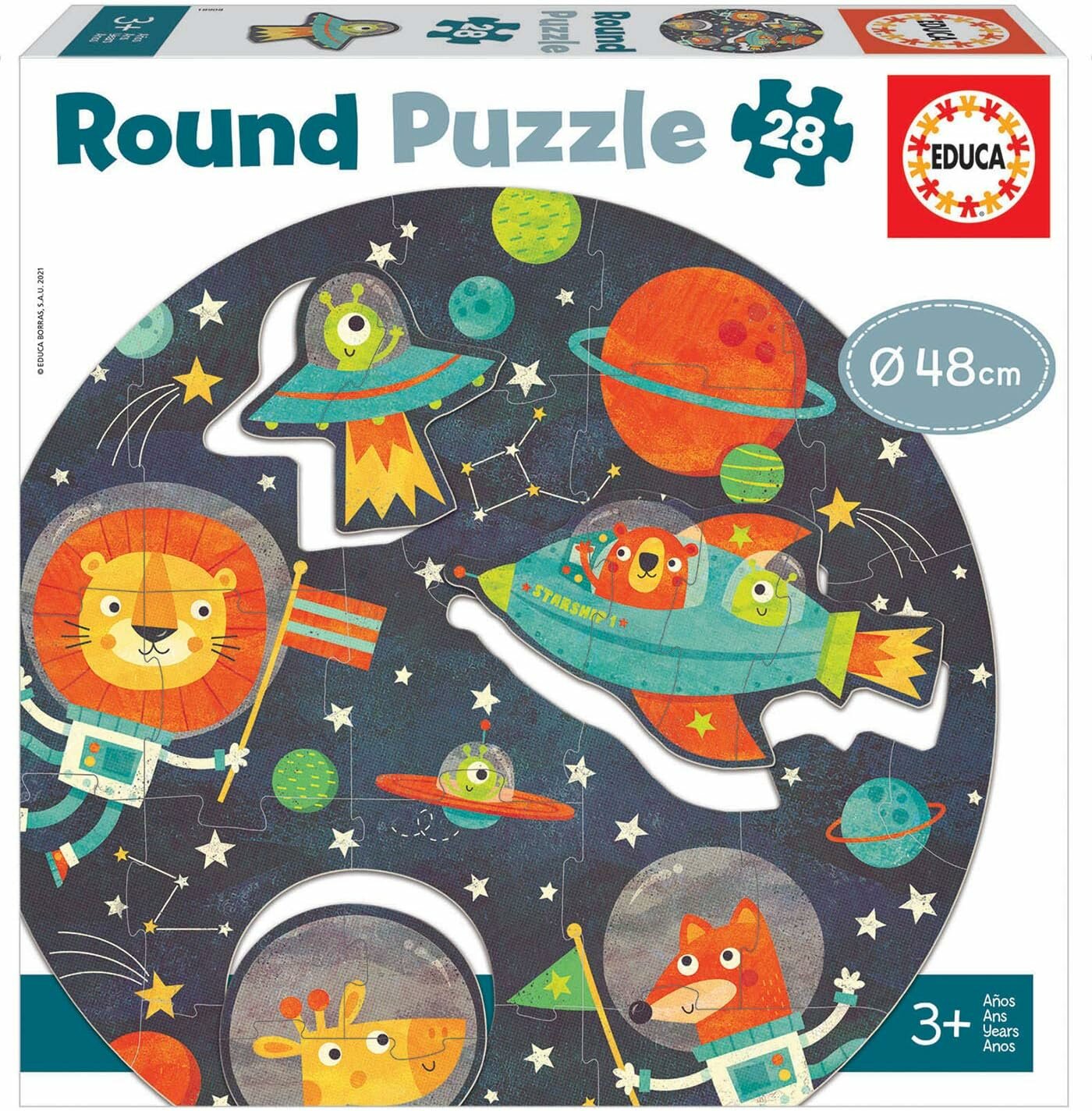 Пазл Educa - Round Puzzle/Круглый пазл Космос, 28 крупных деталей - Эдука 18908