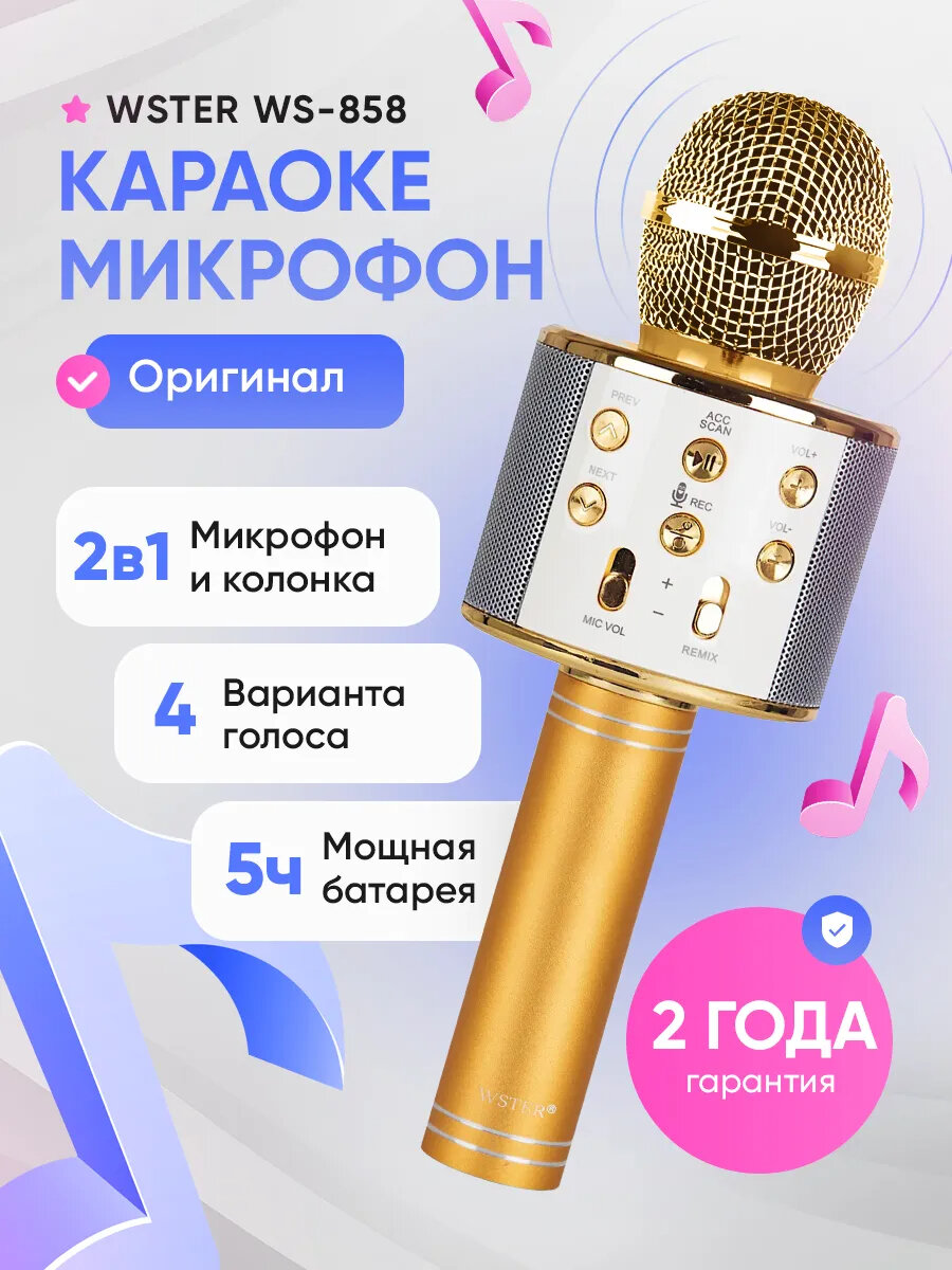 Беспроводной микрофон караоке детский WSTER