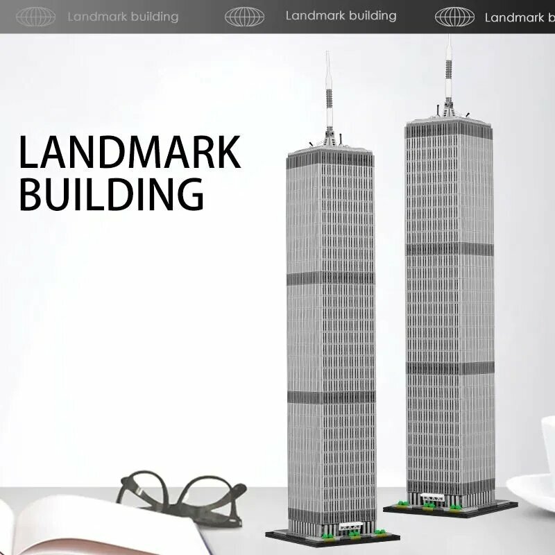 Studio MOC 127129 World Trade Center 1:800 Scale (North Tower) Игрушки Кубики
