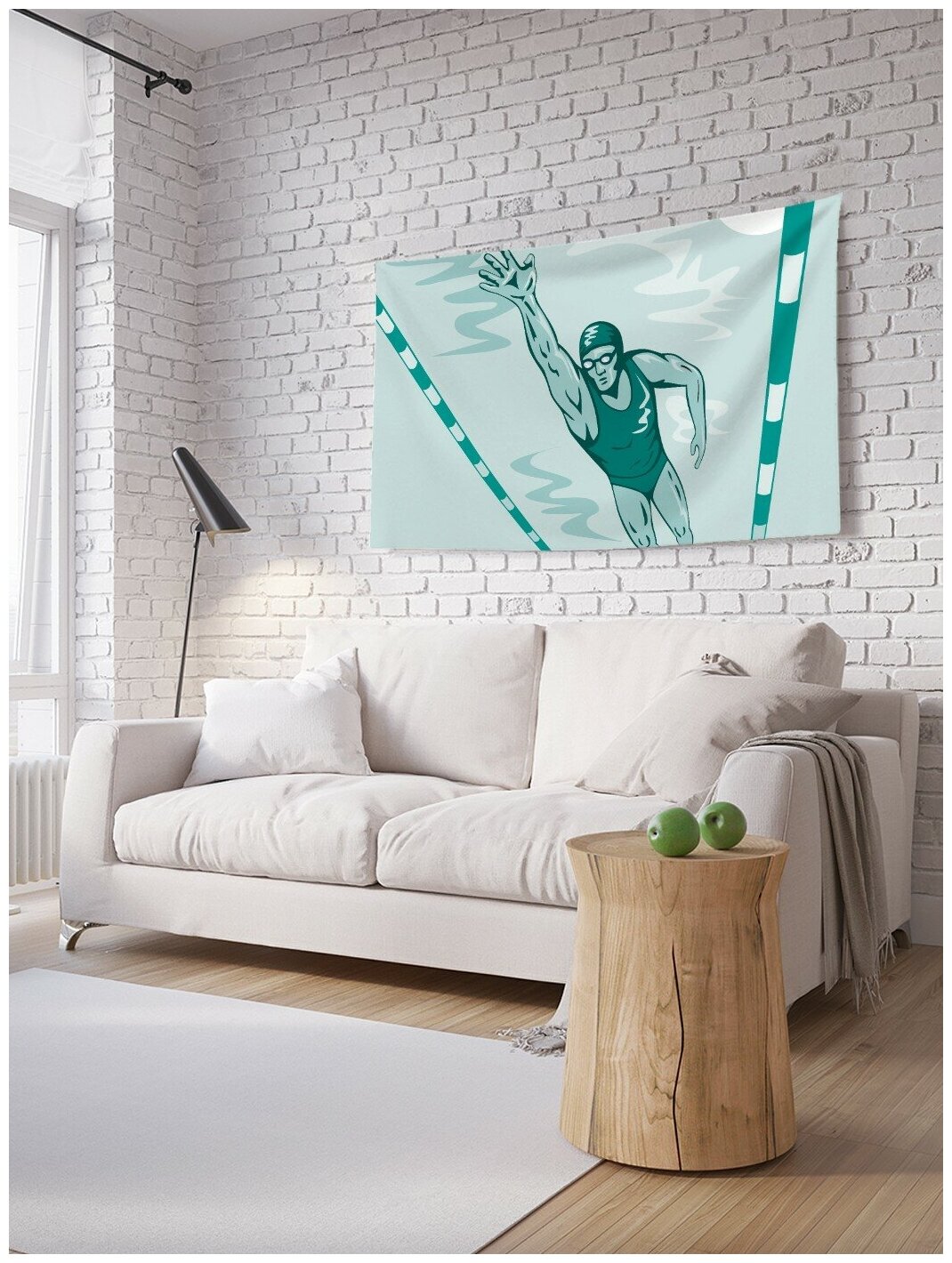 Горизонтальное фотопанно JoyArty на стену "Быстрый пловец", 100x150 см