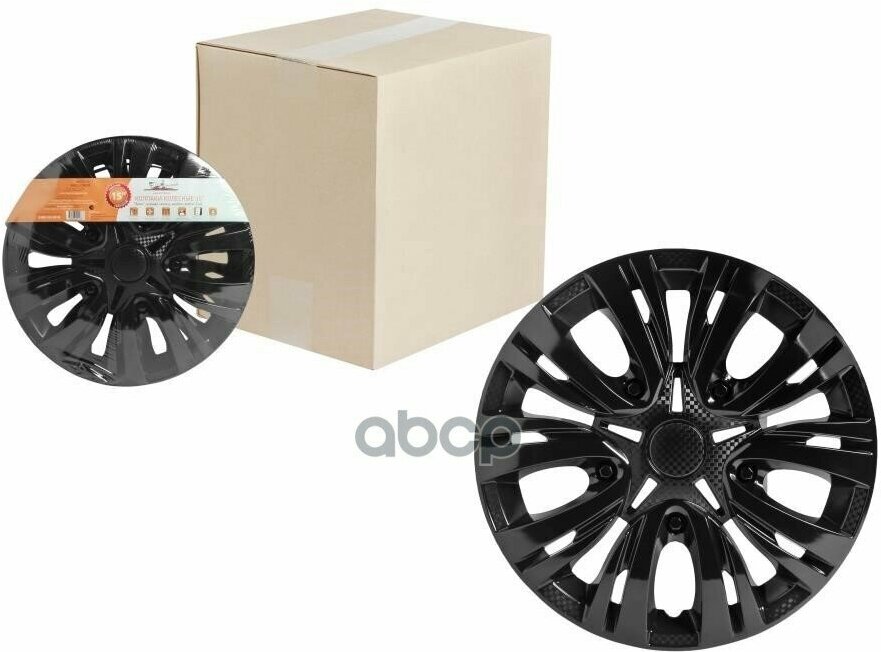 Колпаки колесные 15 Лион черный глянец карбон компл. 2 шт. (AWCC-15-04) AIRLINE арт. awcc-15-04