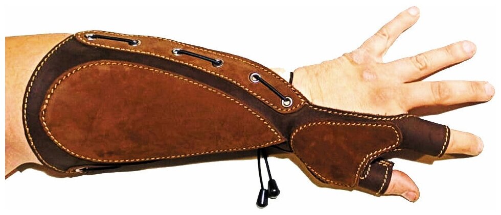 Перчатка для стрельбы из лука Друида 2 на левую руку мужская коричневая