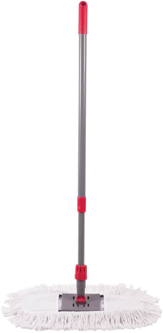 Швабра-рамка 40 см, телескопический черенок из нержавеющей стали 125 см, МОП хлопок, лайма, 603605