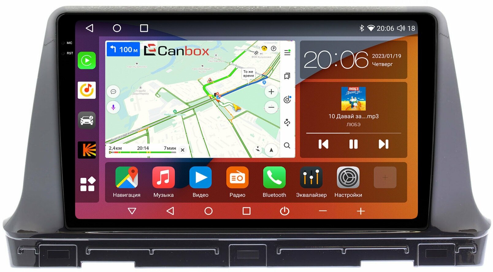 Штатная магнитола Kia Seltos 2019-2024 Canbox EVO 2K 5830-10-1174 на Android 14 (4G-SIM, 12/256, DSP, QLed, AI, 360)
