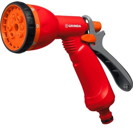 Пистолет Grinda поливочный P-8, 8 режимов, курок сзади, пластиковый