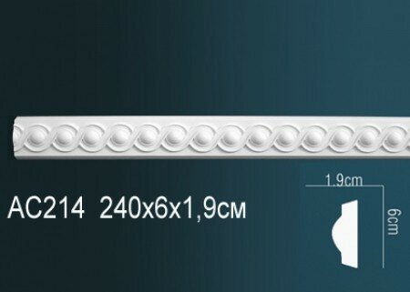 Молдинг Perfect AC214F Гибкий Д240xШ1.9xВ6 см /Перфект.