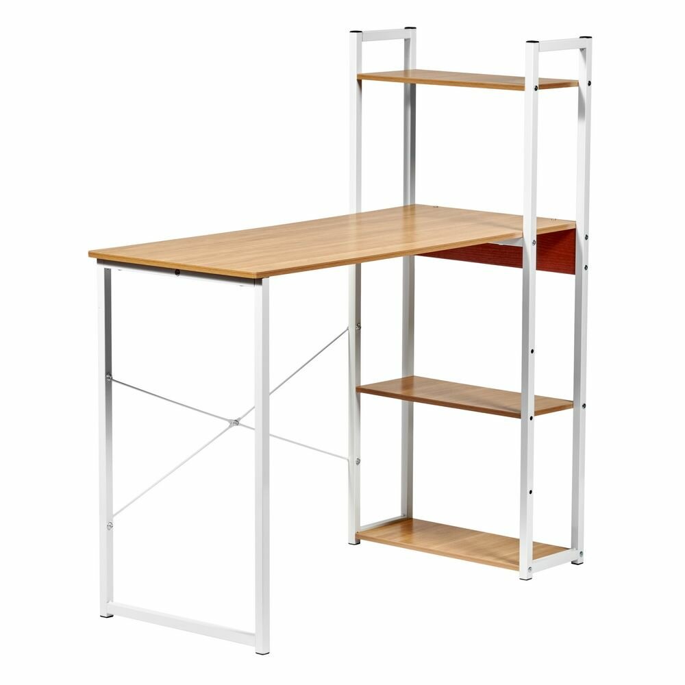 Стол письменный с полками BRADEXHOME Frame Светлое дерево/Белый