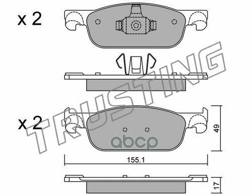 К-т дисков. тормоз. колодок RENAULT Clio IV, Logan II, Sandero II, Stepway, LADA Xray 2015- F Trusting арт. 11090