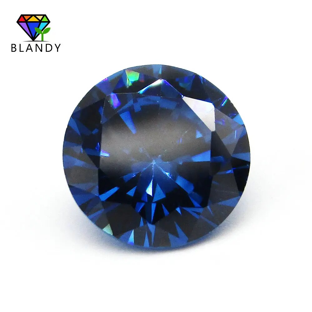 Синтетические камни CZ QINGYIGEM 1,0-10,0 мм Темно-синий, 2.0mm (100pcs), Borland blue