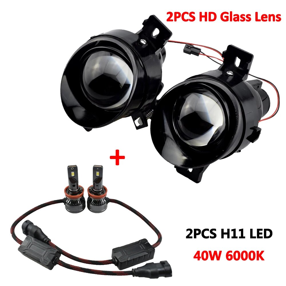 1 пара левые и правые светодиодные противотуманные фары 35 Вт H11 6000K супер яркие линзы Противотуманные фары 26150-89905 для N issan X trail T32 Rogue 2014-2017 HD Glass-LED-40W