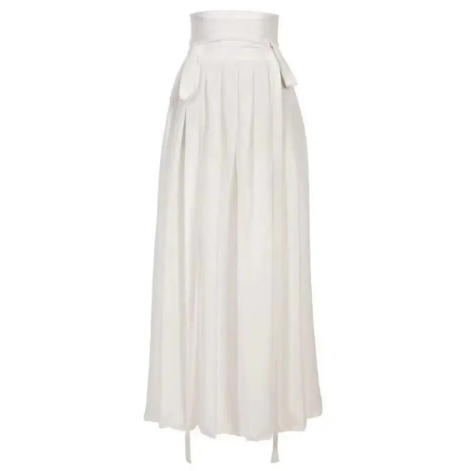 Китайский ханьфу белый черный полиэстер Белый, XXL, White Skirt Only