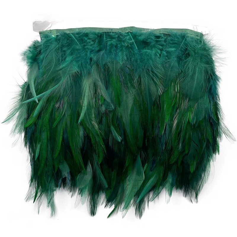 Лента перьев фазана WyFeay 1 метр Изумрудный, Blackish Green 2