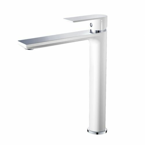 Смеситель Haiba для умывальника 40к HB11505-8 б/отв, высокий, п/шпильку, белый+хром