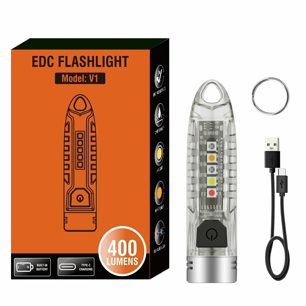 BORUiT V1 LED фонарик 400 люмен, Fluorescence