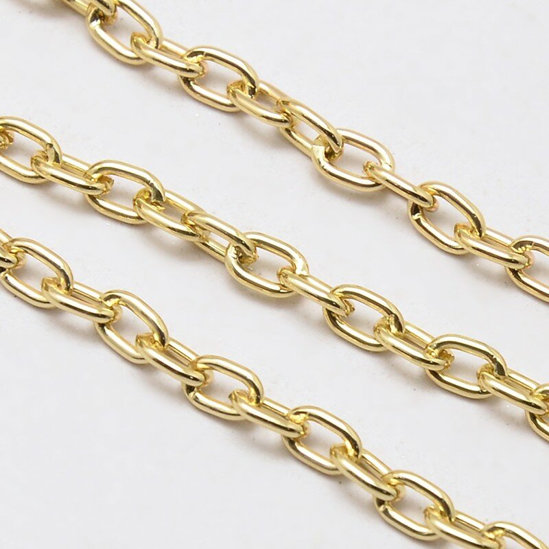 Цепочка отрезная (без замка), 5.5х3.6мм, базовый материал - алюминий, золотистого цвета, 2 метра