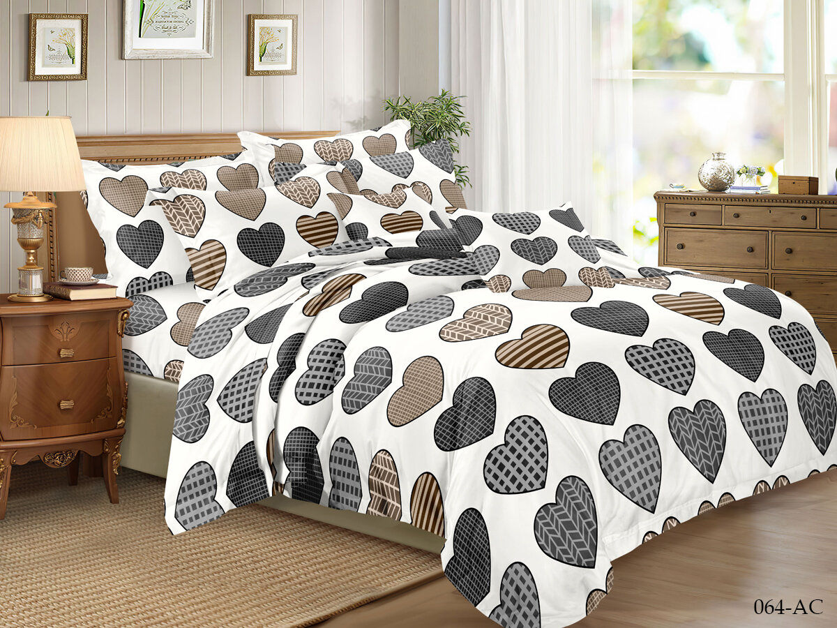 Постельное белье Ночи Венеции, 2спальный с простыней на резинке 160*200, полисатин, наволочки 50х70, ПЛС-023-2сп-50-160