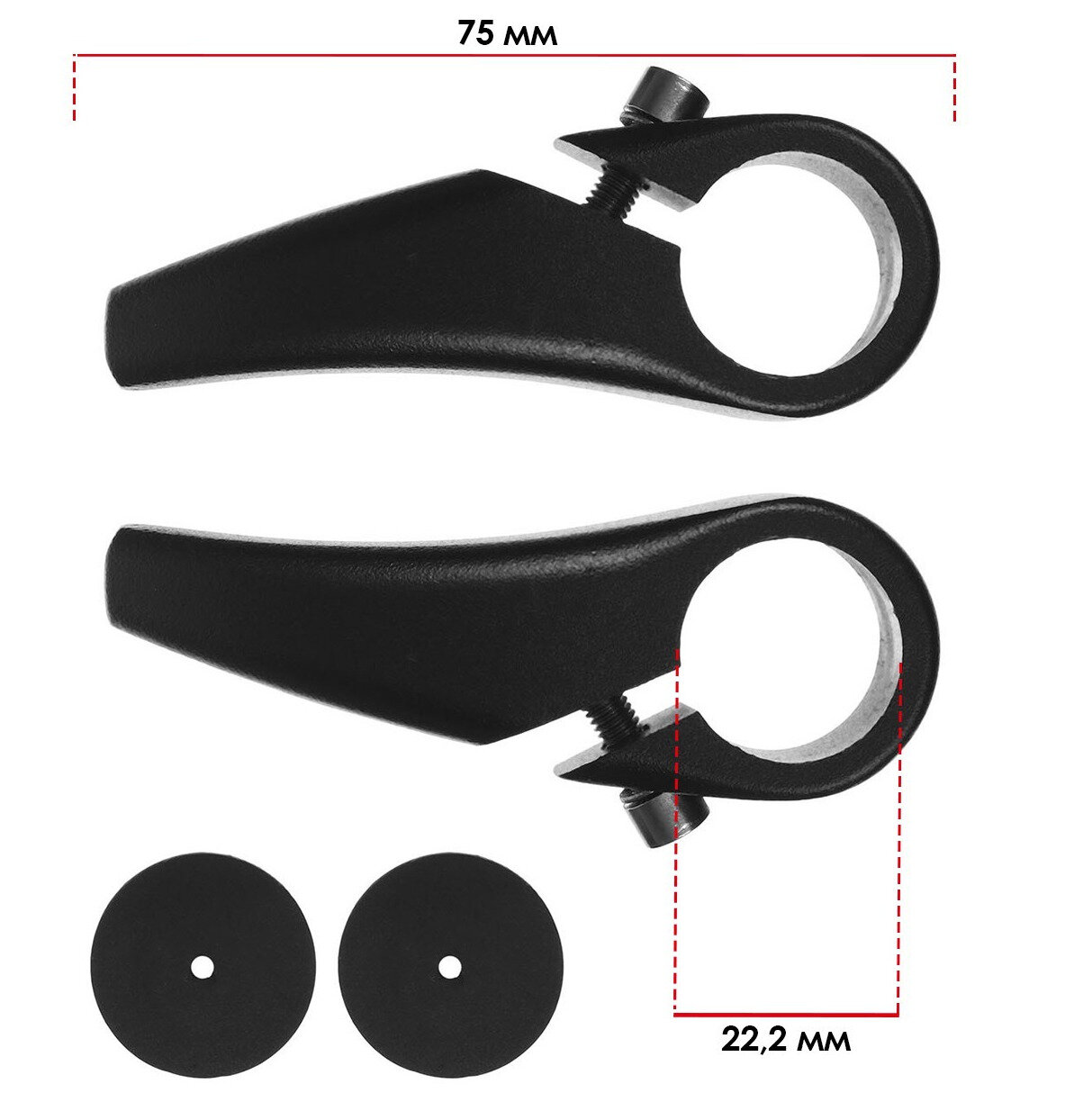 Рога на руль Dream Bike алюминиевые для спортивного велосипеда, велорога с креплениями, цвет чёрный